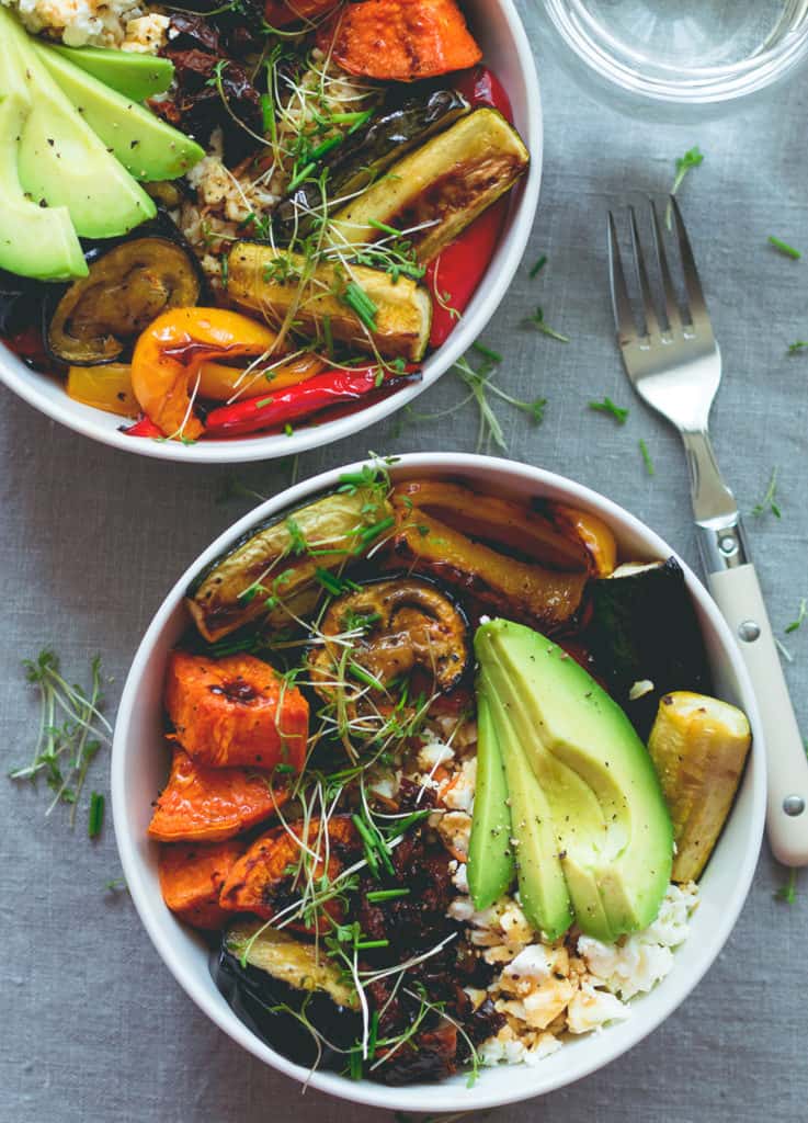 Black Rice Salad Bowl with Tahini Dressing - The Healthful Ideas