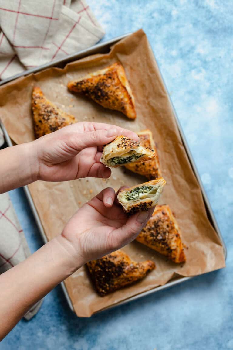 Spinach and Feta Triangles - The Healthful Ideas