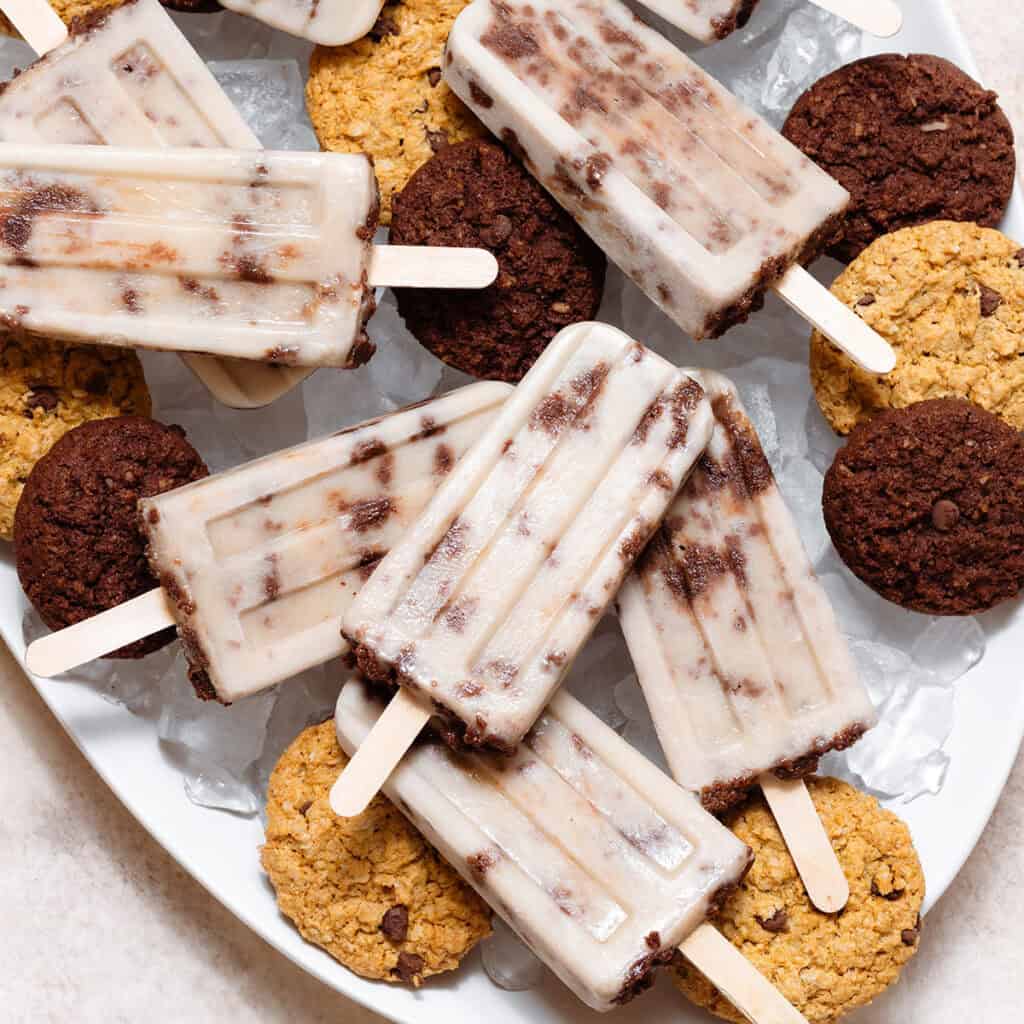 Chocolate Cookie Dough Popsicles - The Healthful Ideas