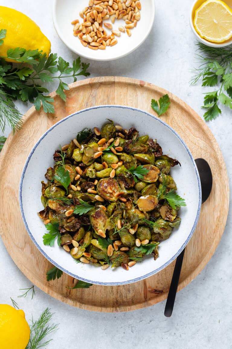 Maple Mustard Brussels Sprouts - The Healthful Ideas