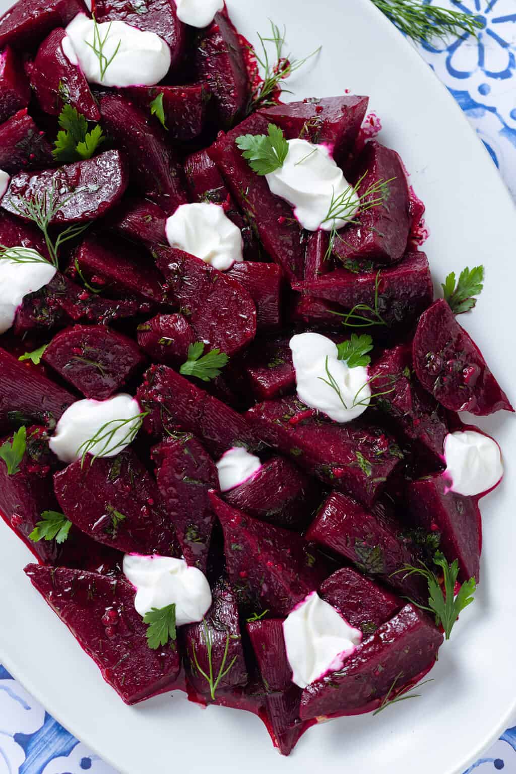 Greek Beet Salad with Yogurt - The Healthful Ideas