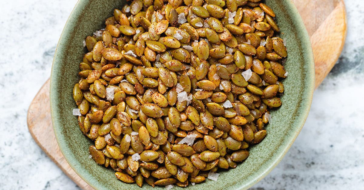 Spicy Roasted Pepitas - The Healthful Ideas
