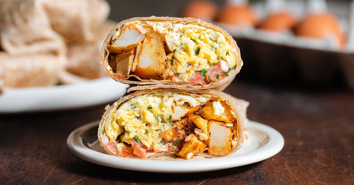 Breakfast Burritos with Potatoes - The Healthful Ideas