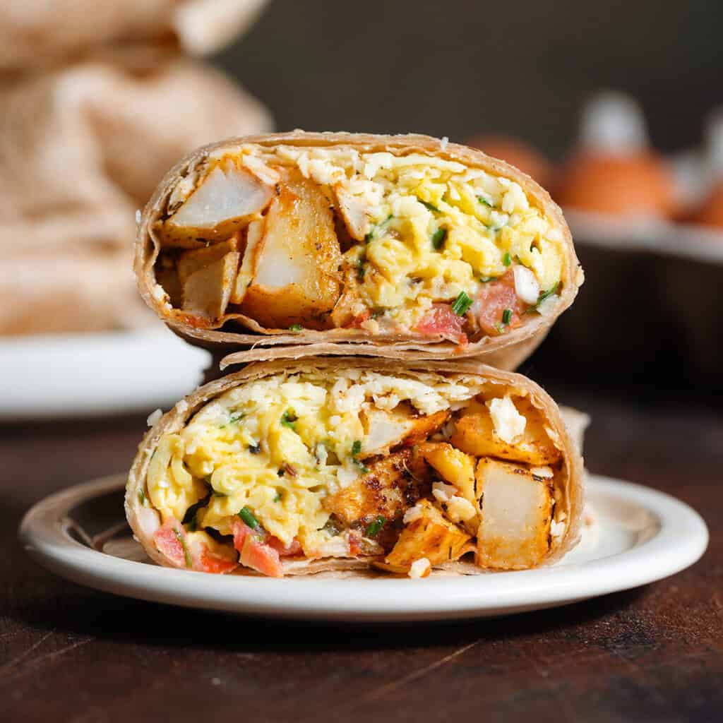 Breakfast Burritos with Potatoes - The Healthful Ideas