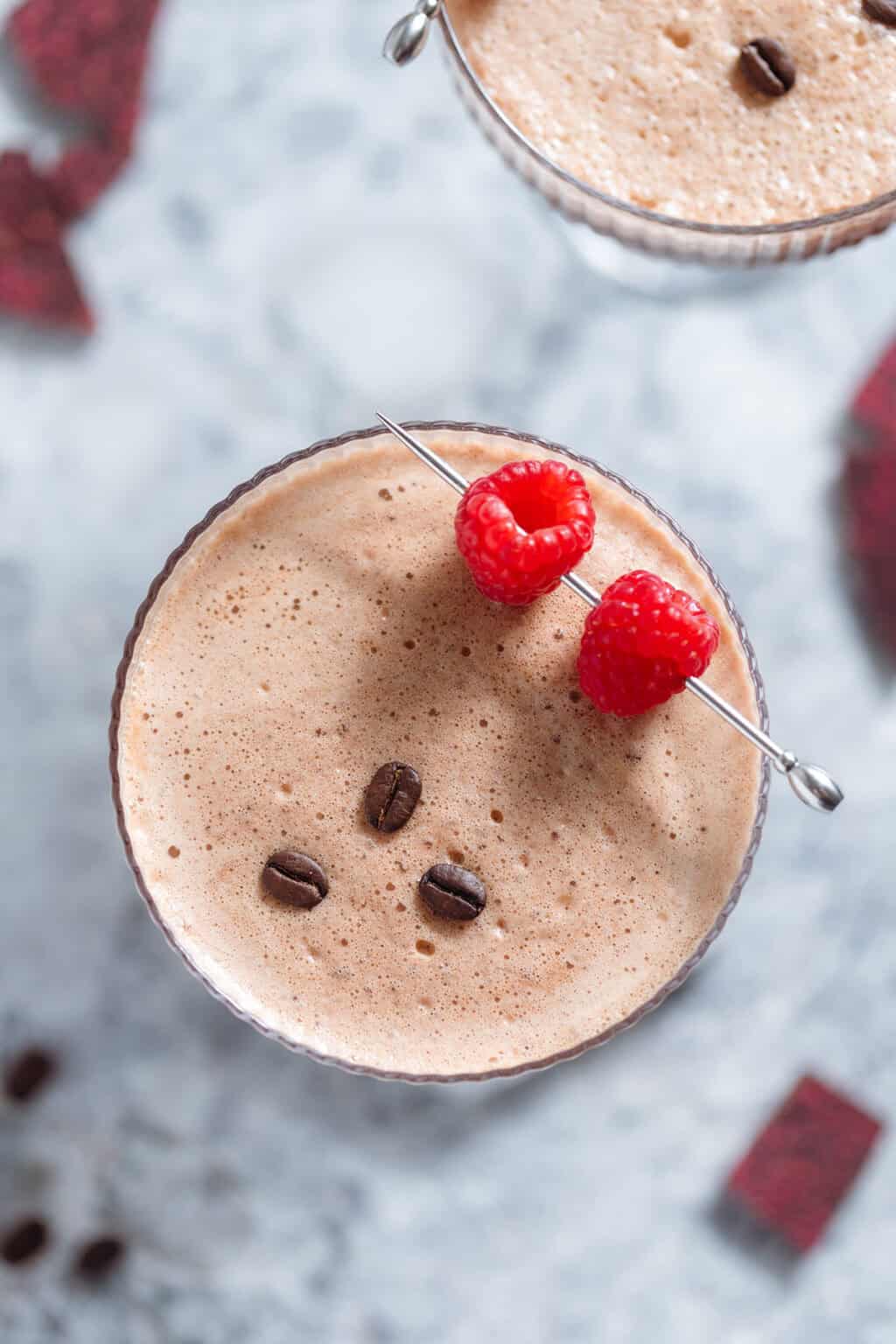 Raspberry Chocolate Espresso Martini - The Healthful Ideas
