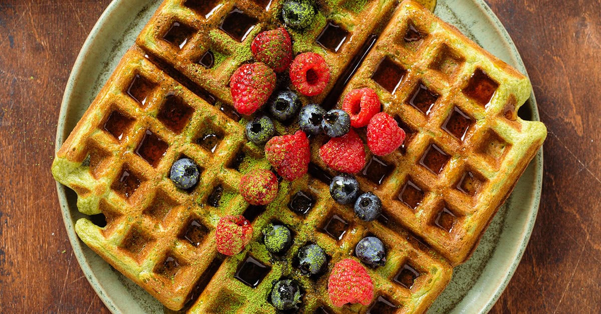 Matcha Waffles - The Healthful Ideas