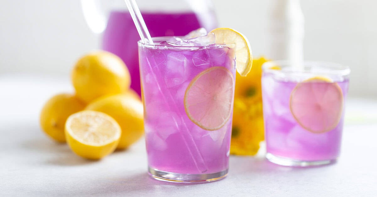 Butterfly Pea Flower Lemonade - The Healthful Ideas
