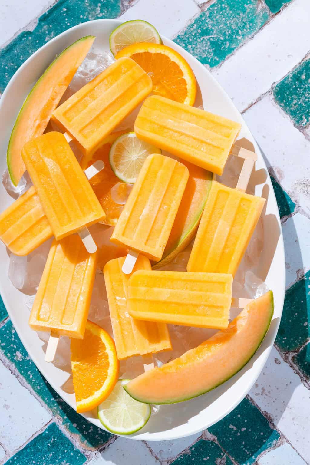 Cantaloupe Popsicles - The Healthful Ideas