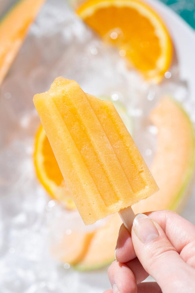Cantaloupe Popsicles - The Healthful Ideas