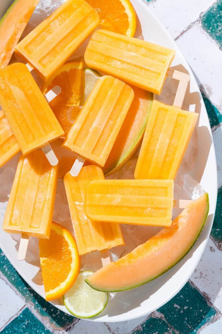 Cantaloupe Popsicles - The Healthful Ideas