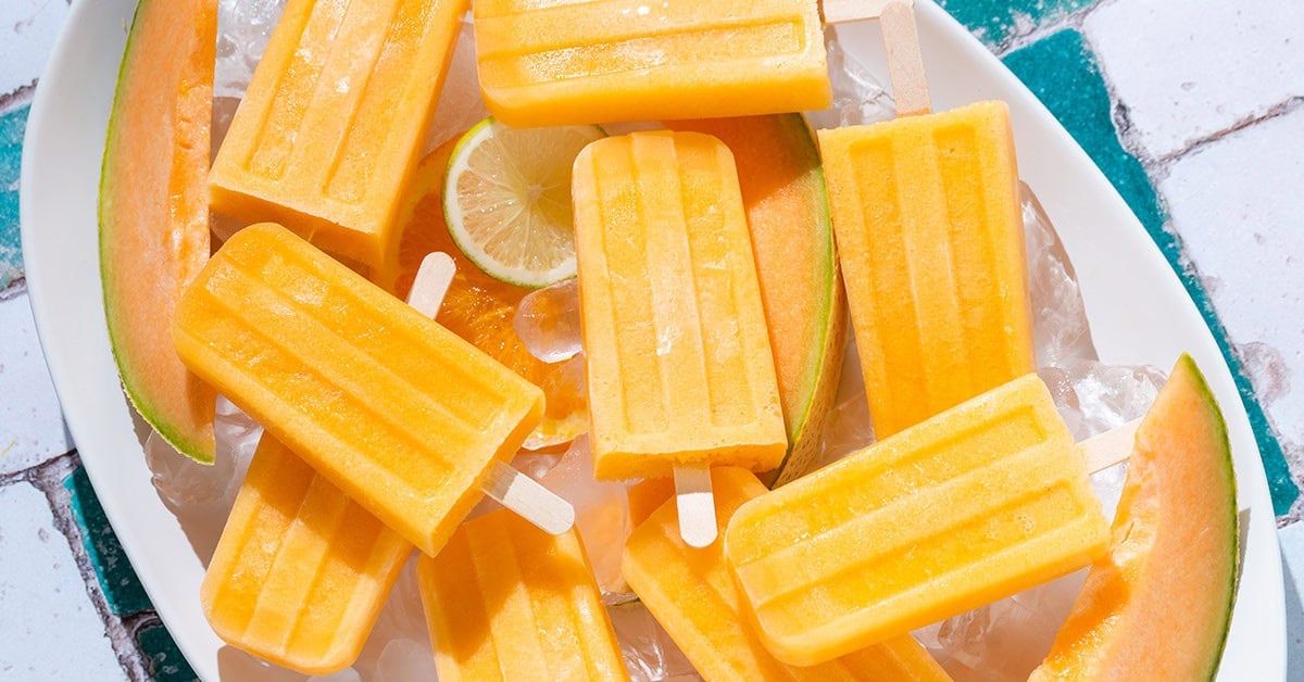 Cantaloupe Popsicles - The Healthful Ideas