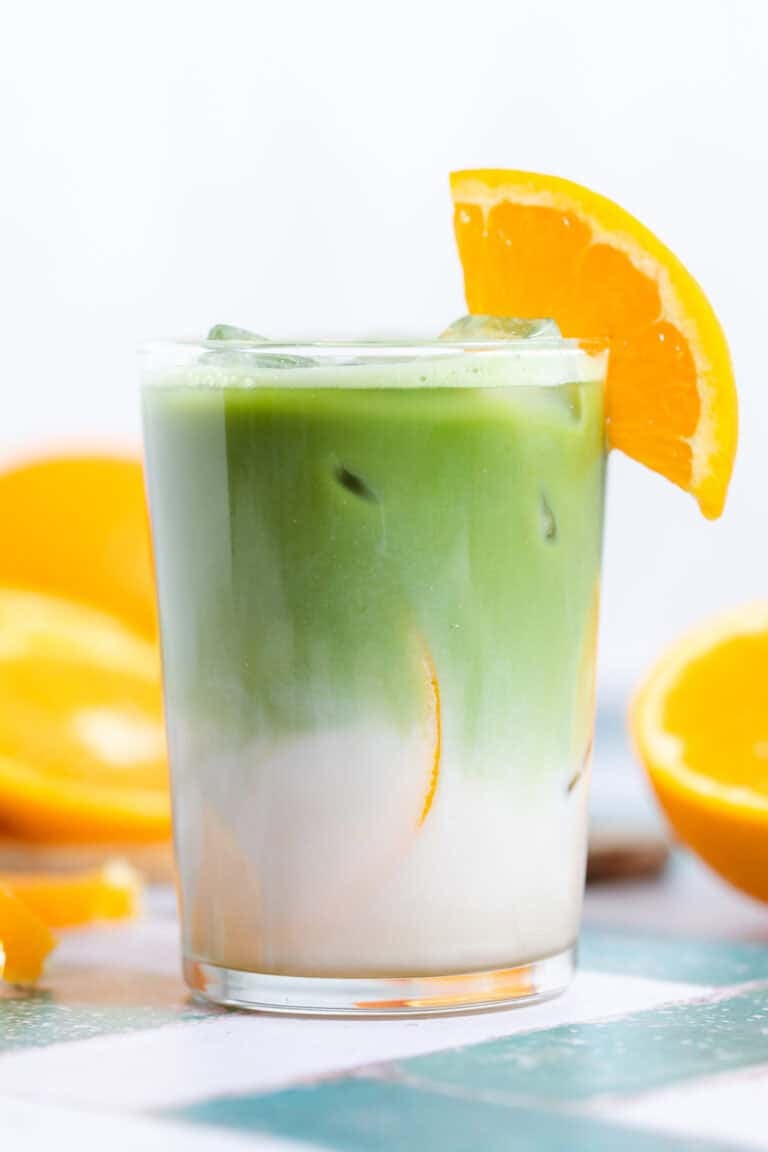 Iced Orange Matcha Latte - The Healthful Ideas