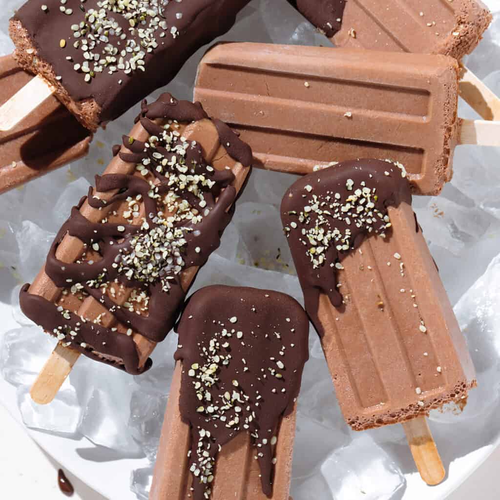 Chocolate Cookie Dough Popsicles - The Healthful Ideas
