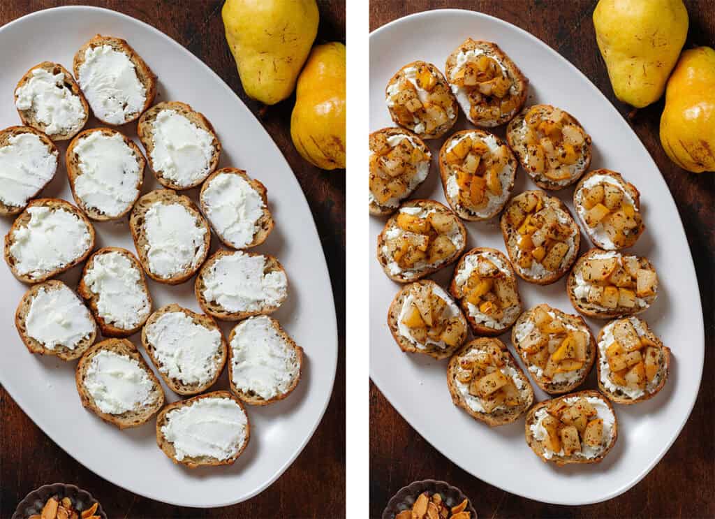Roasted Pear Crostini - The Healthful Ideas