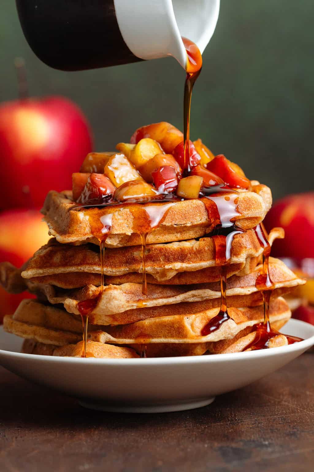 Apple Cinnamon Waffles - The Healthful Ideas