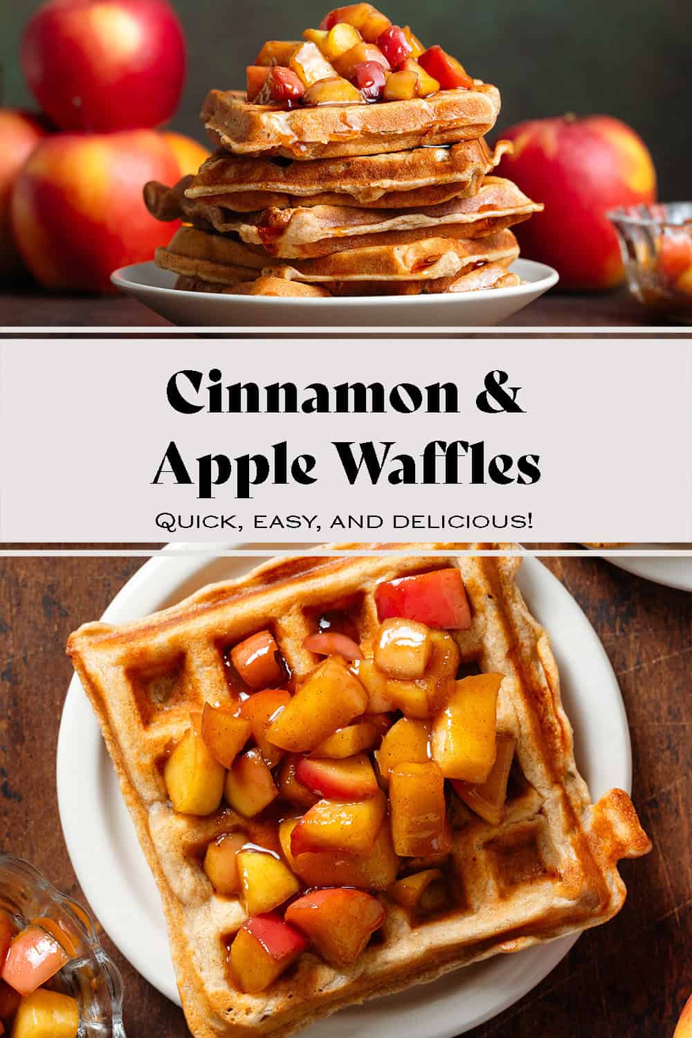 Apple Cinnamon Waffles - The Healthful Ideas