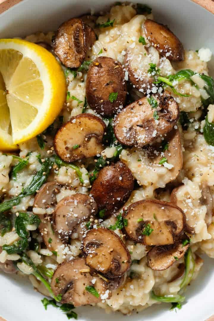 Spinach Mushroom Risotto - The Healthful Ideas