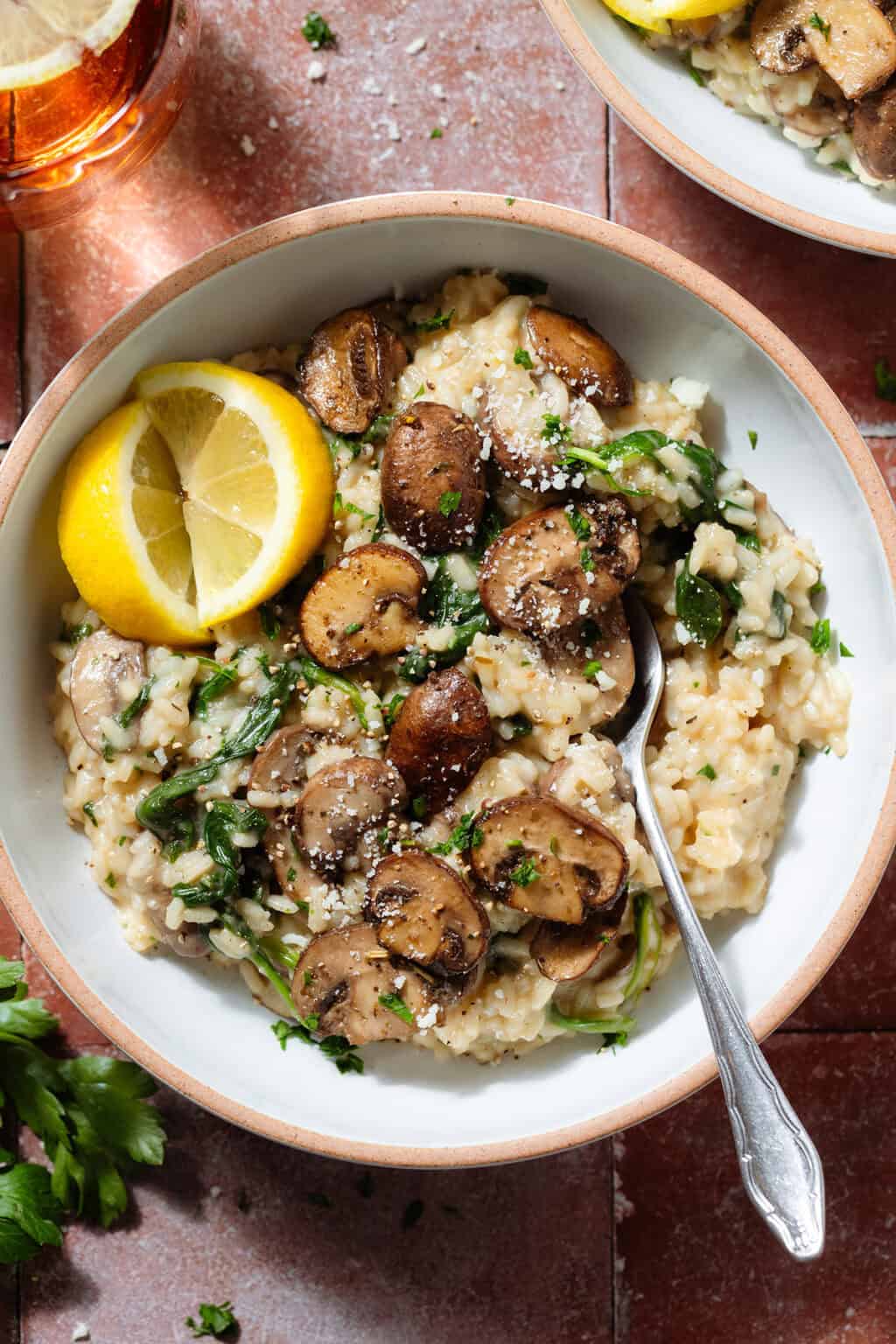 Spinach Mushroom Risotto - The Healthful Ideas