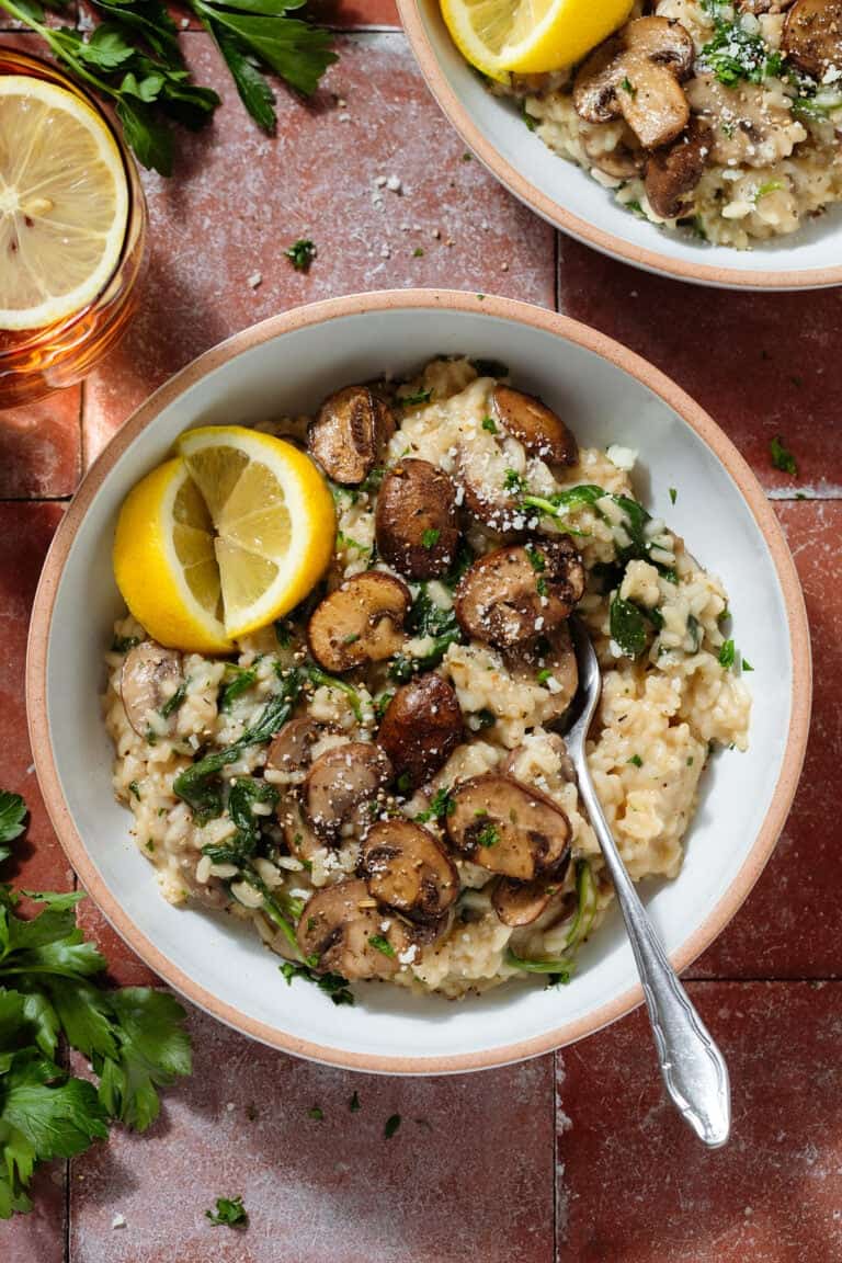 Spinach Mushroom Risotto - The Healthful Ideas