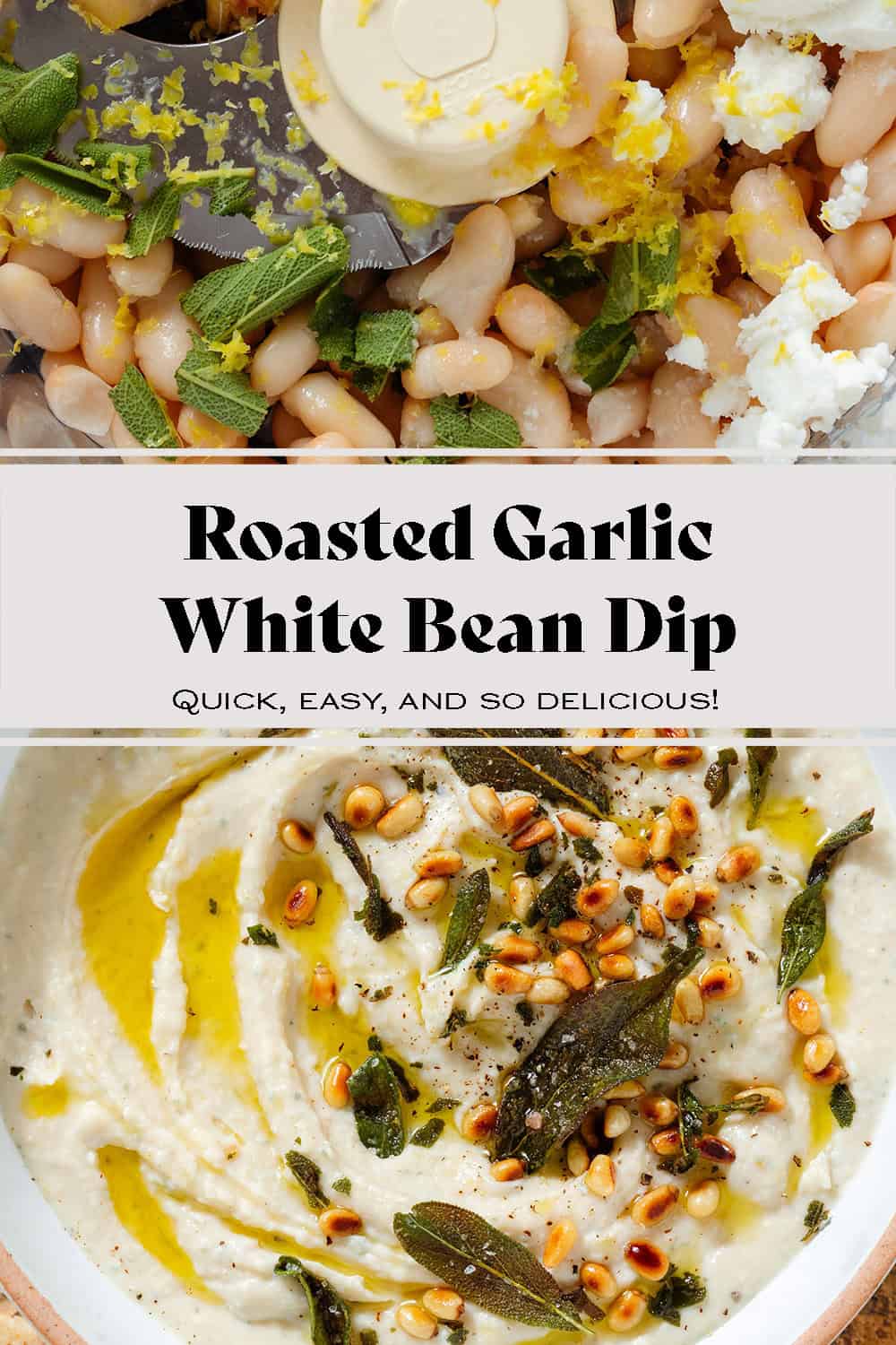 Roasted Garlic White Bean Dip with Sage - The Healthful Ideas